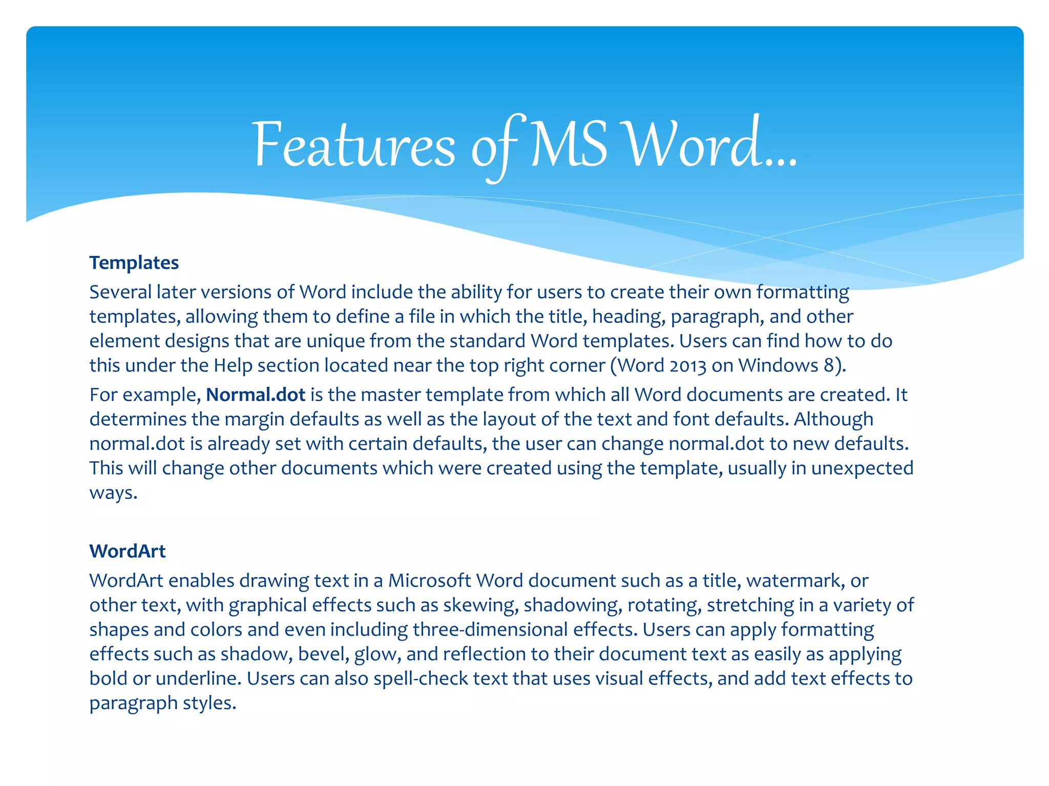 Presentation Of Ms Word Pptx Desktop Publishing Computer Software