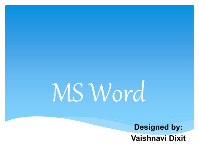 Presentation of ms word | PPT