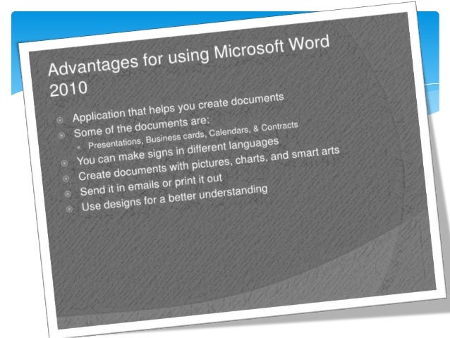 Presentation of ms word