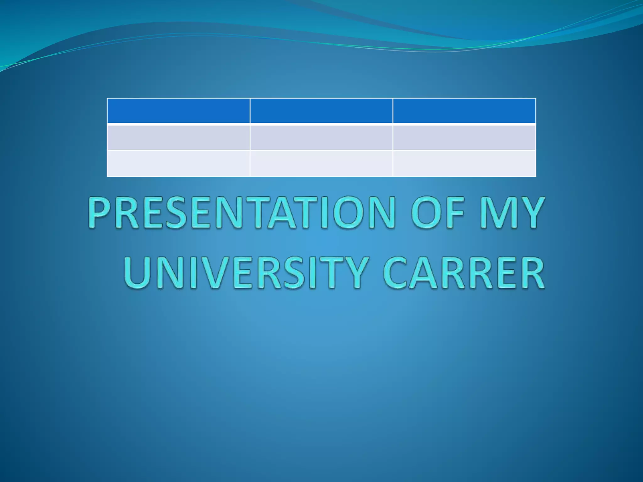 Presentation of my major | PPT