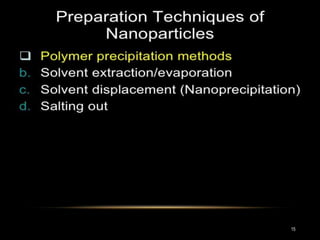 Pr esent ation of nanoparticle | PPTX | Chemistry | Science