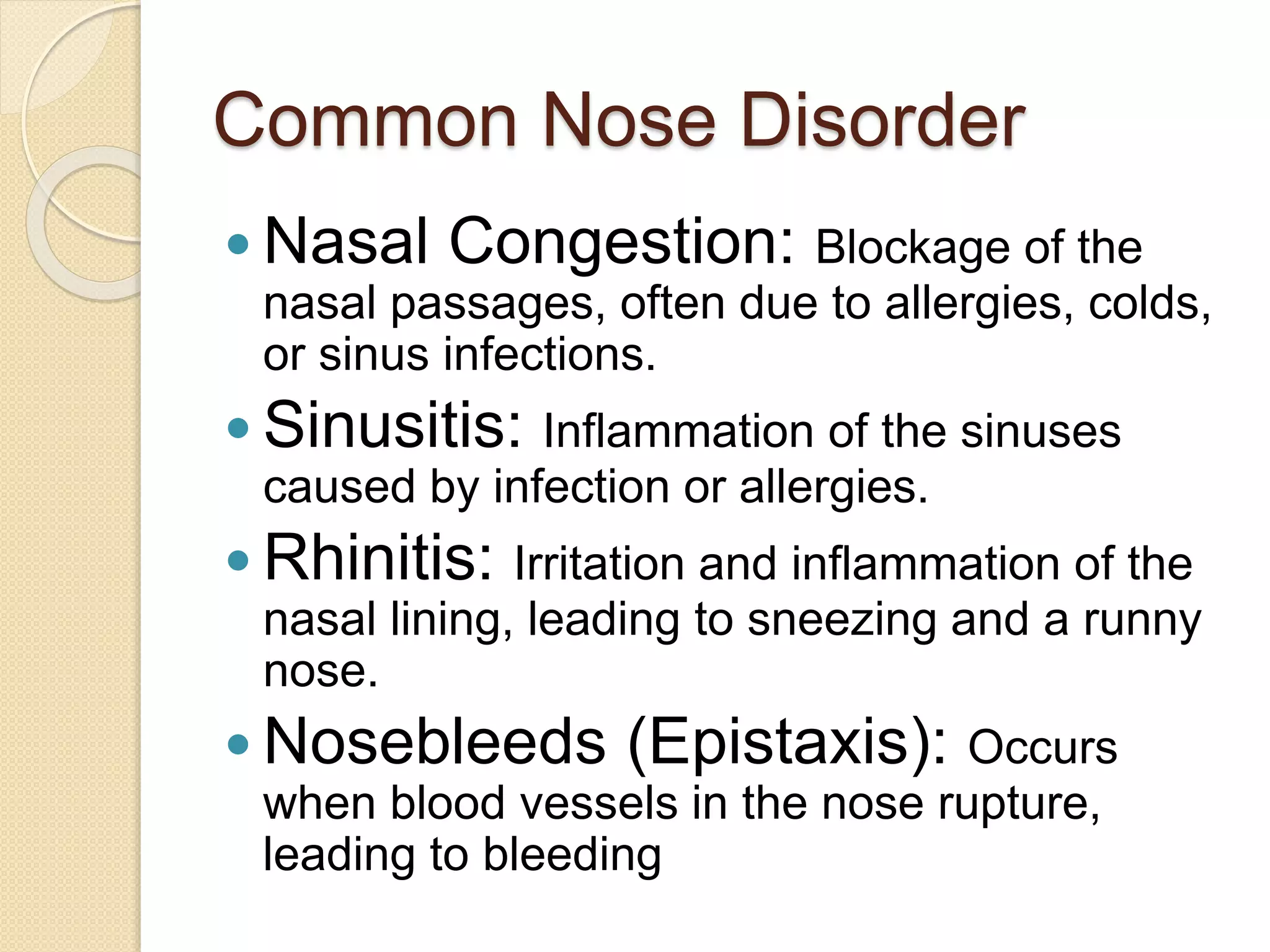 Presentation of nose and its function ,disorder,remedy, etc.pptx