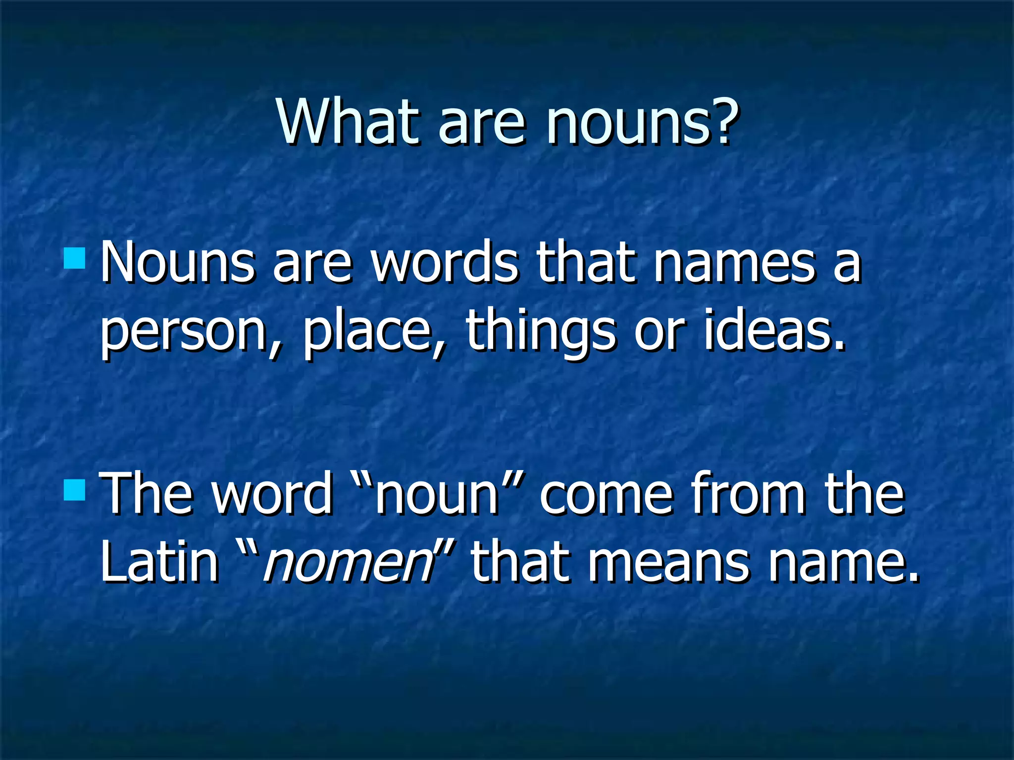 Presentation of nouns | PPT