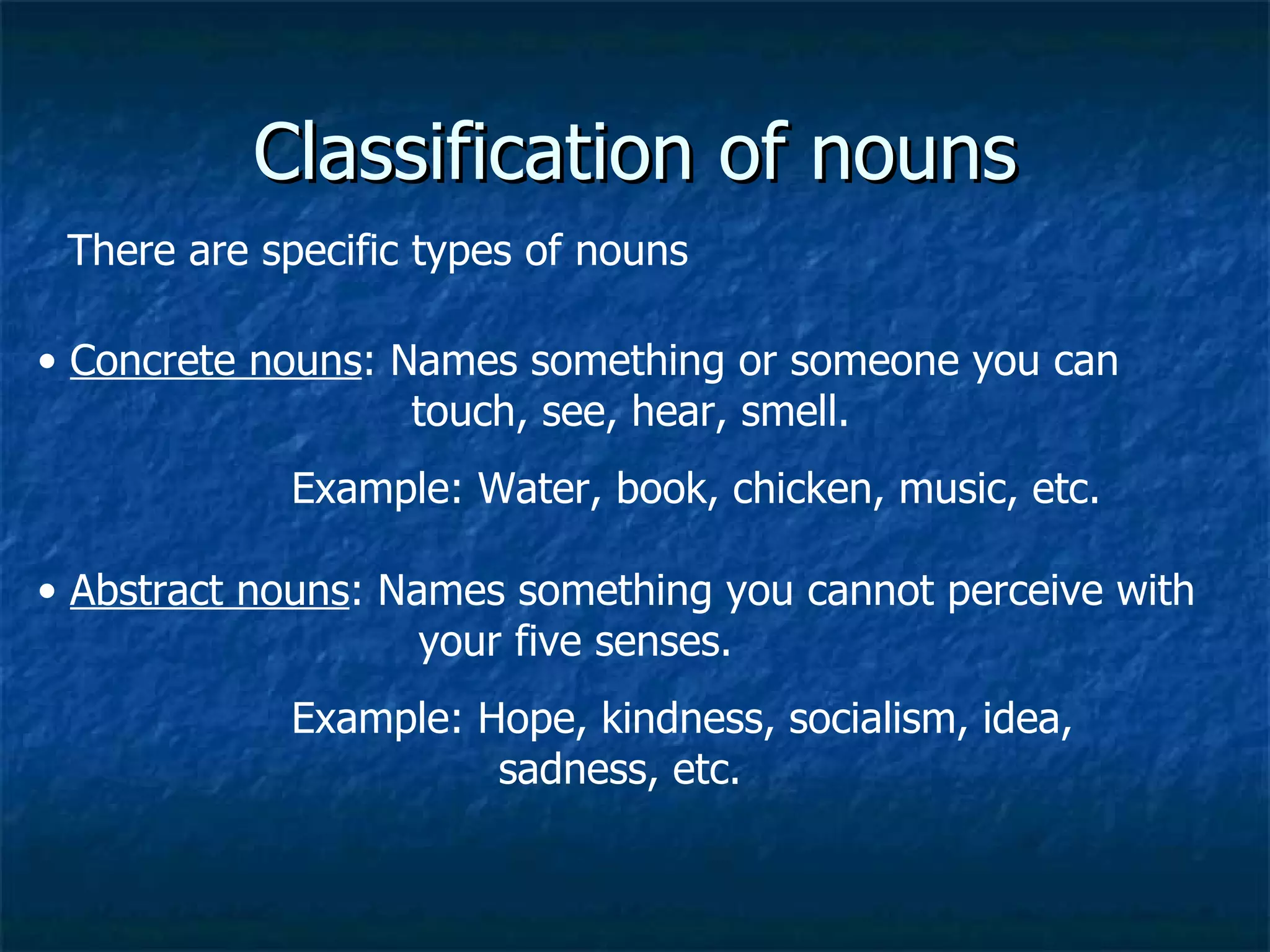 Presentation of nouns | PPT