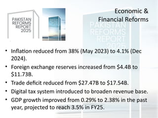 Presentation of Pakistan Reforms Report 2025 | PPTX