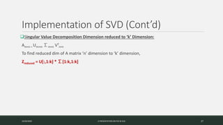 PCA and SVD in brief | PPTX