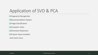 PCA and SVD in brief | PPTX