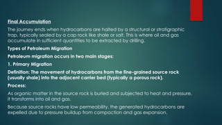 Hydrocarbon traps, migration and accumulation of petroleum | PPTX