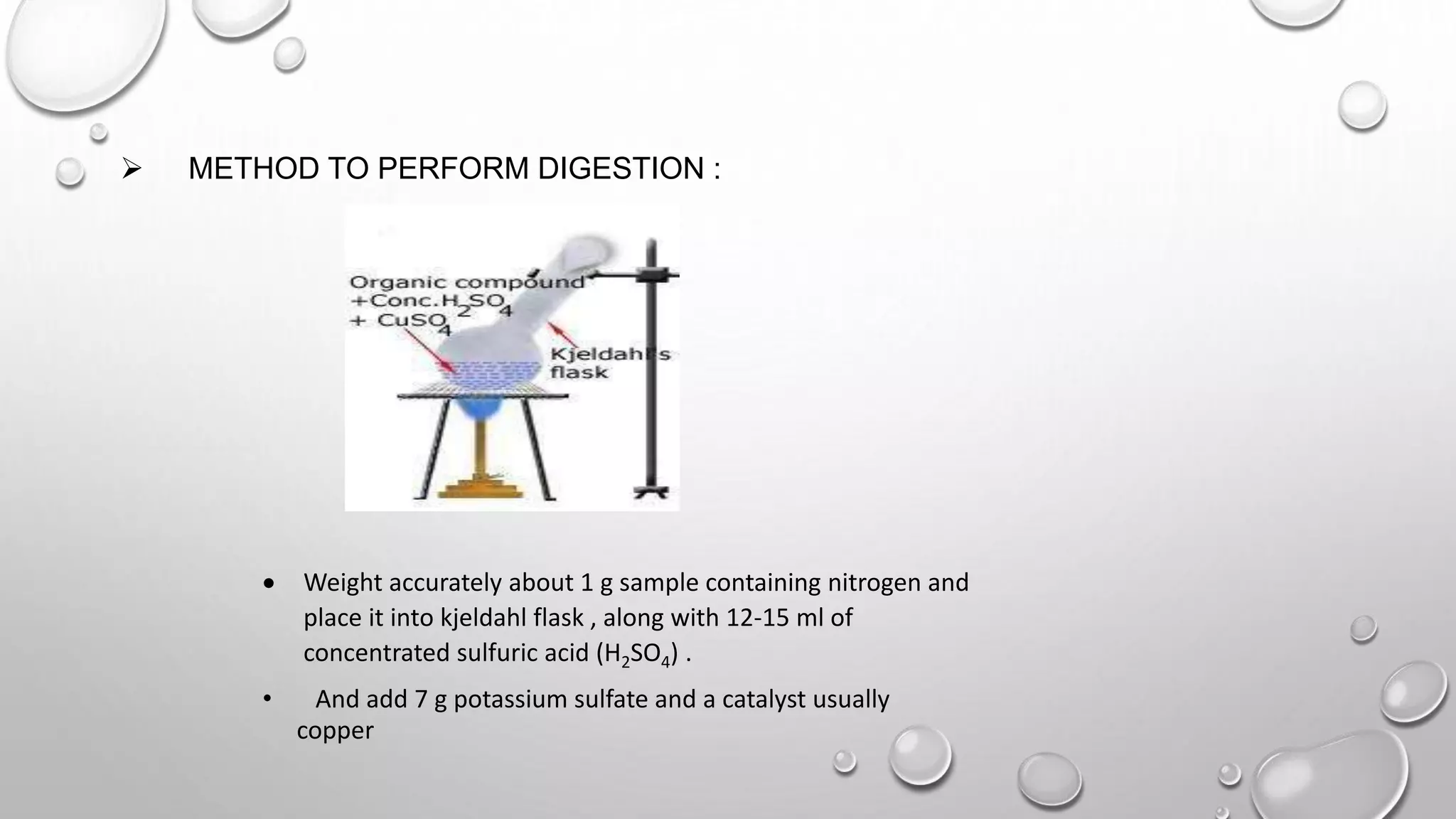 Presentation of pharmaceutical analysis on kjeldhal method of nitrogen ...