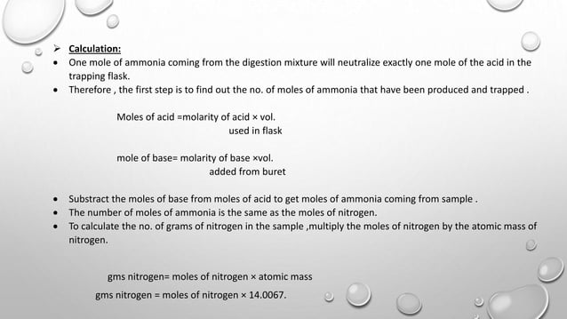 Presentation of pharmaceutical analysis on kjeldhal method of nitrogen ...