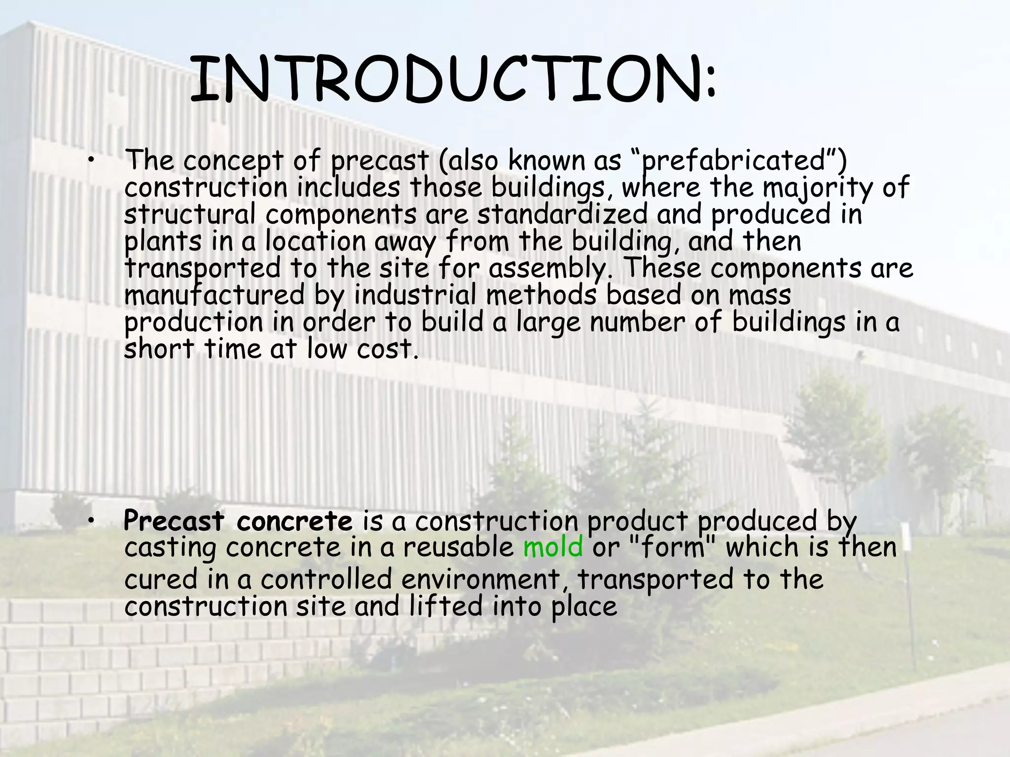 Presentation of precast concrete | PPT