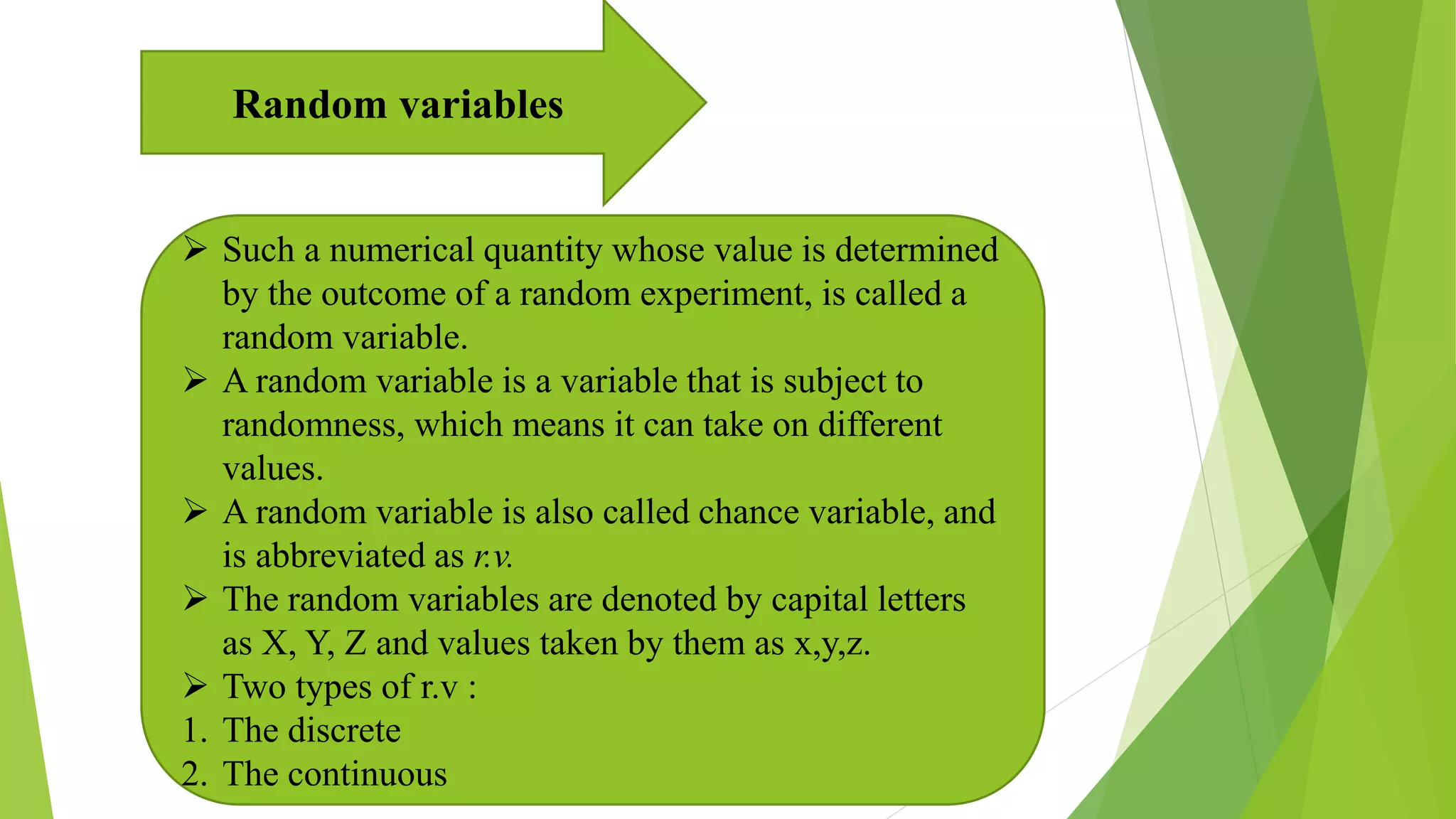 Random Variables for discrete case | PPTX