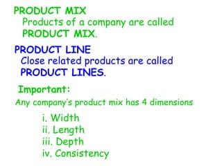 Presentation of product mix depth,length,width and consistency | PPTX