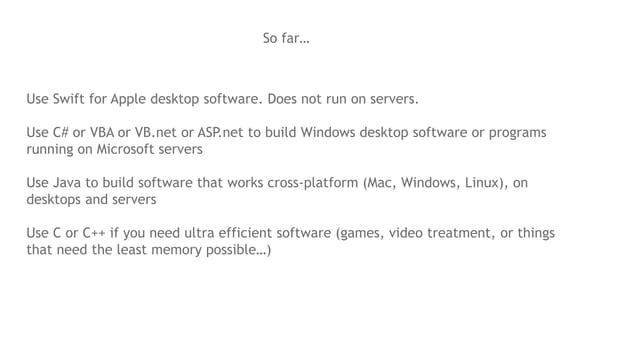 Presentation of programming languages for beginners | PPT