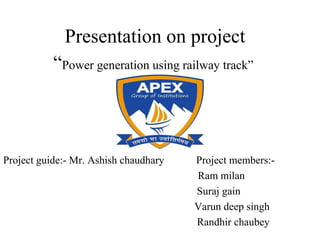 power generation by railway track\\ PPT | PPT
