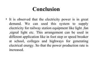 power generation by railway track\\ PPT | PPT
