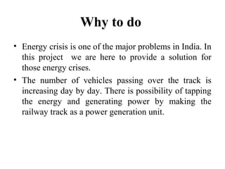 power generation by railway track\\ PPT | PPT