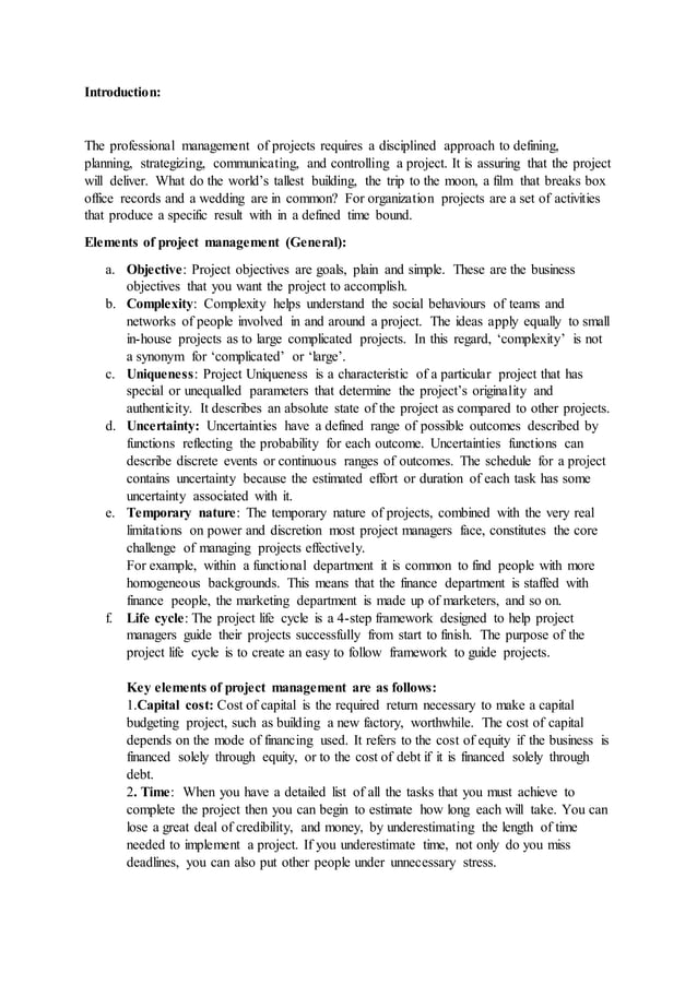 Presentation of project management synopsis 1 | PDF