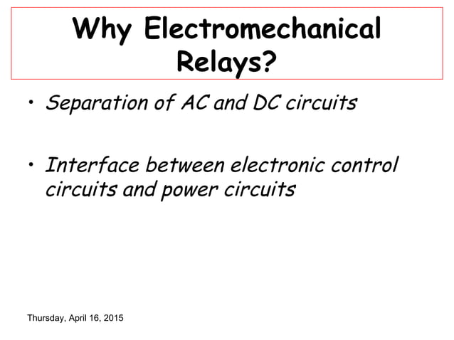 Electromechanical Relay | PPT