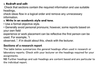 Writing a research report | PPTX