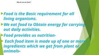 Presentation of rizwanBashir components of food | PPTX