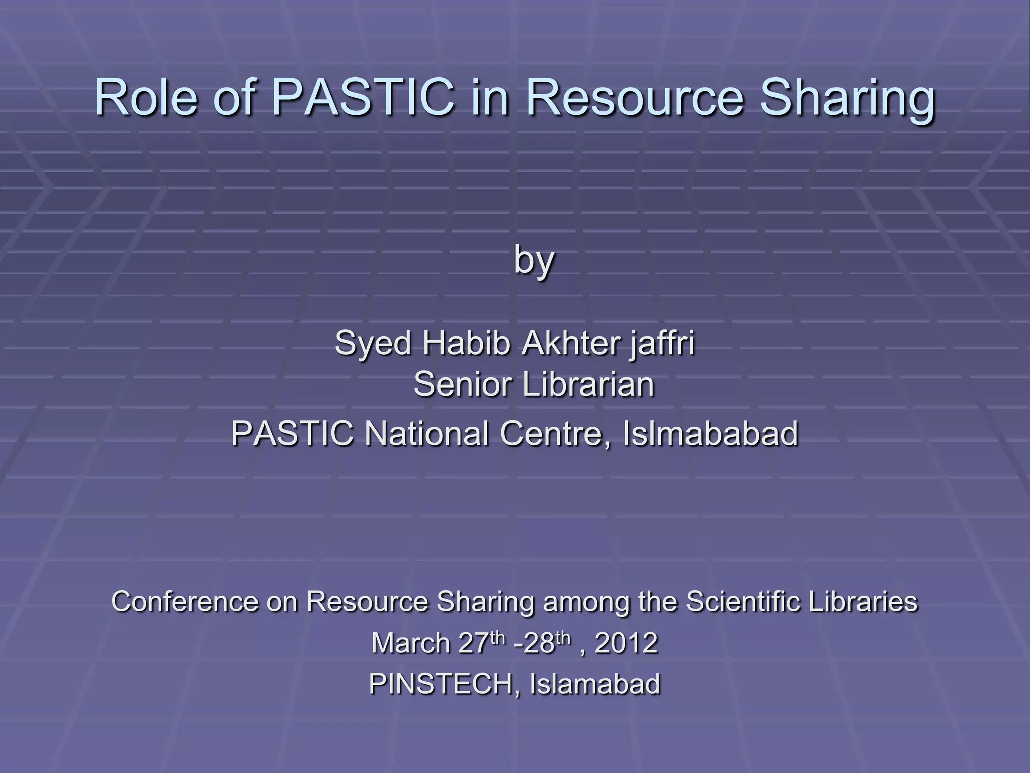 Presentation of role of pastic in resource sharing | PPT
