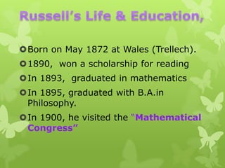 Presentation of Russell by Zarghoona Malik | PPT