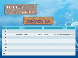 Presentation of sand | PPTX