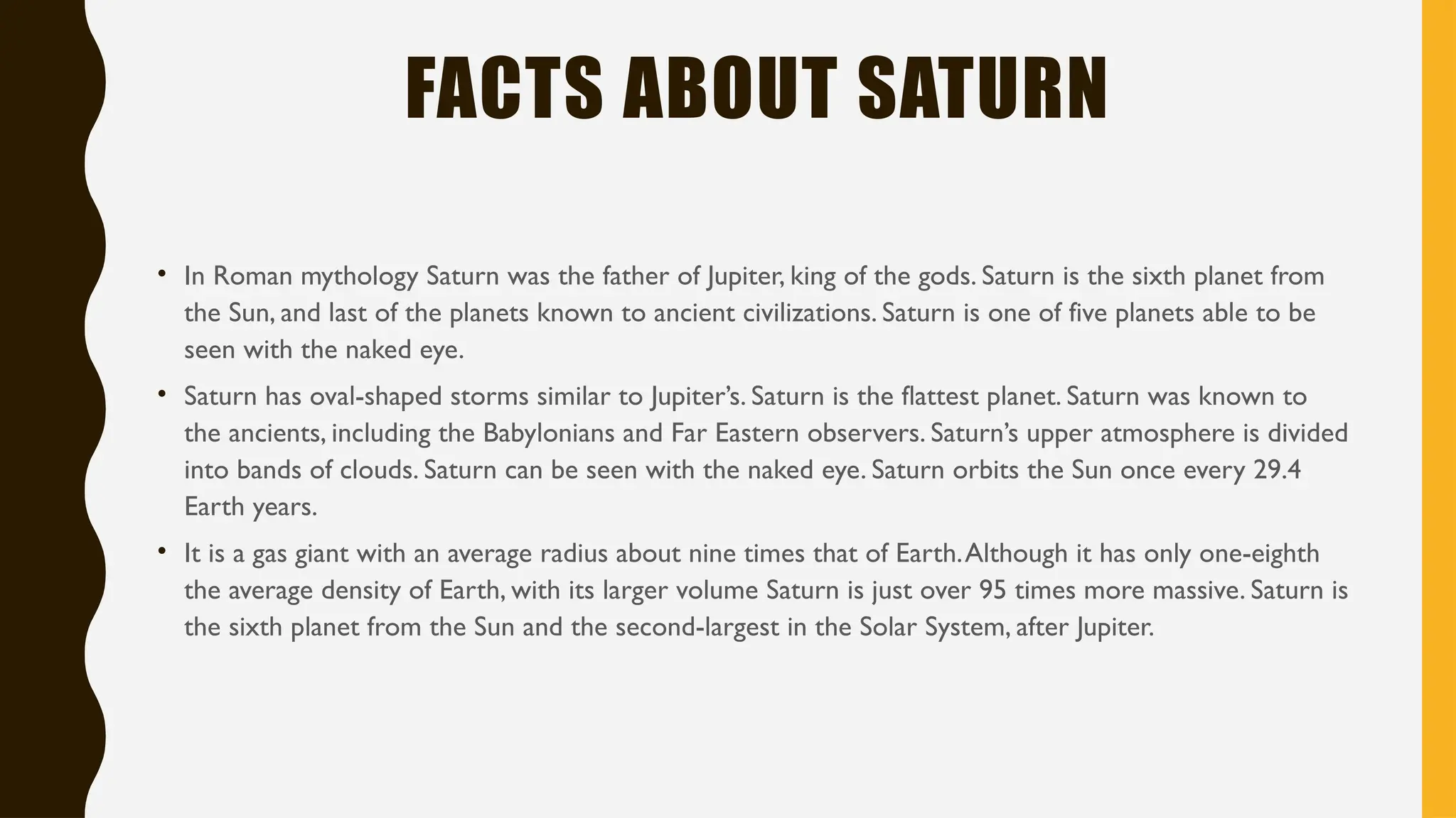 Presentation of saturn by somone on the planet | PPTX