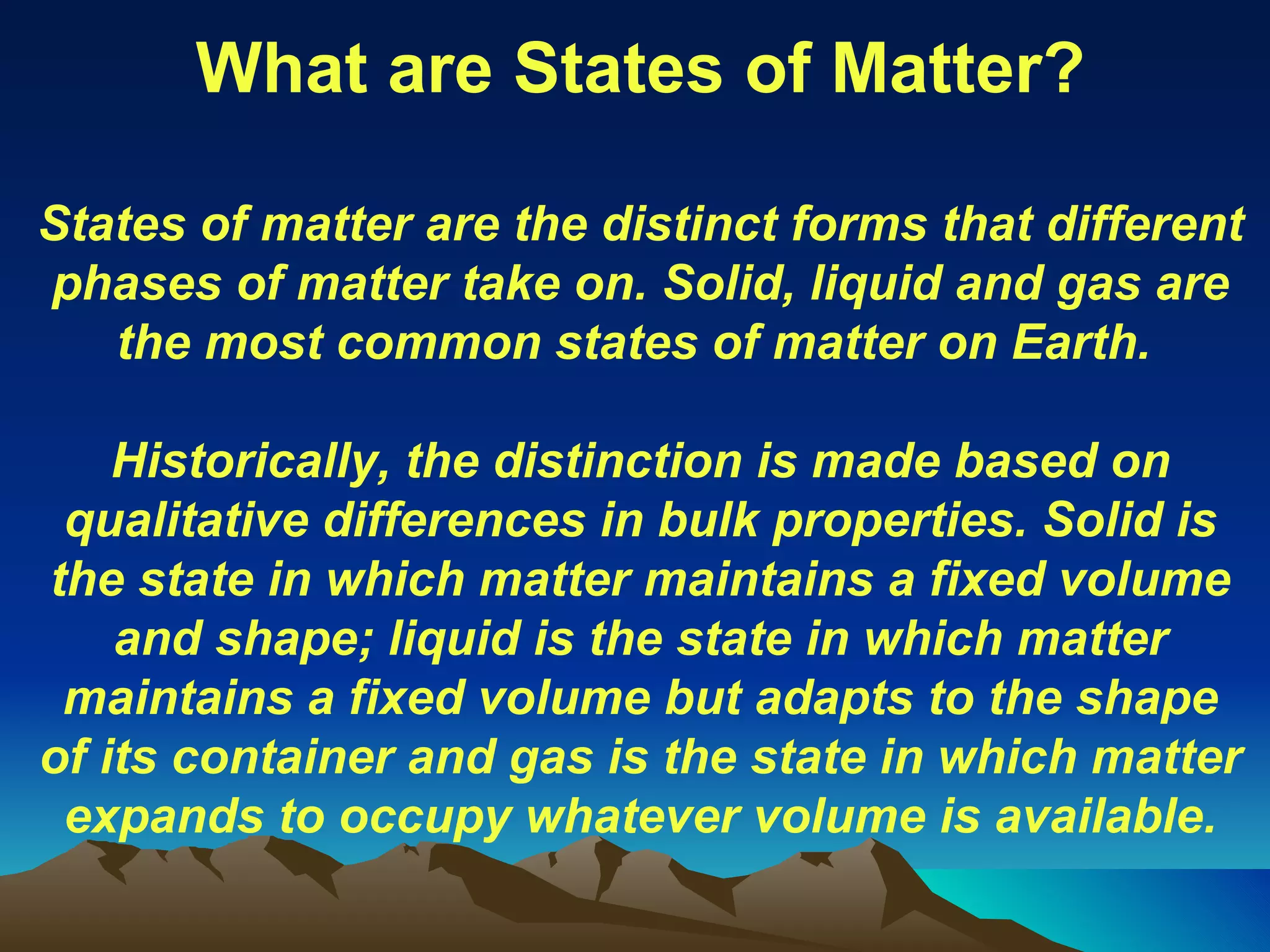 Presentation of science (matter) | PPT