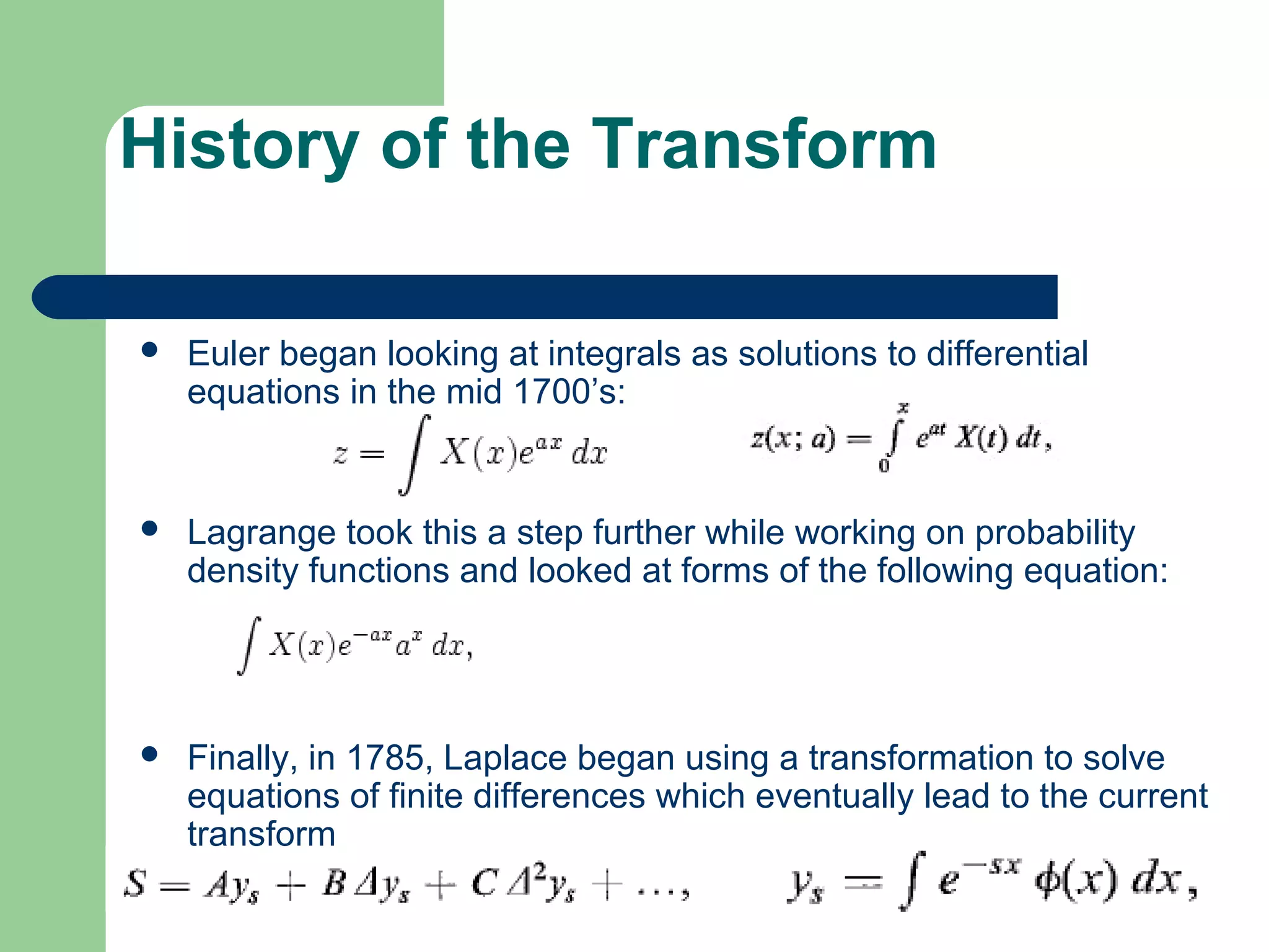 Presentation on laplace transforms | PPT
