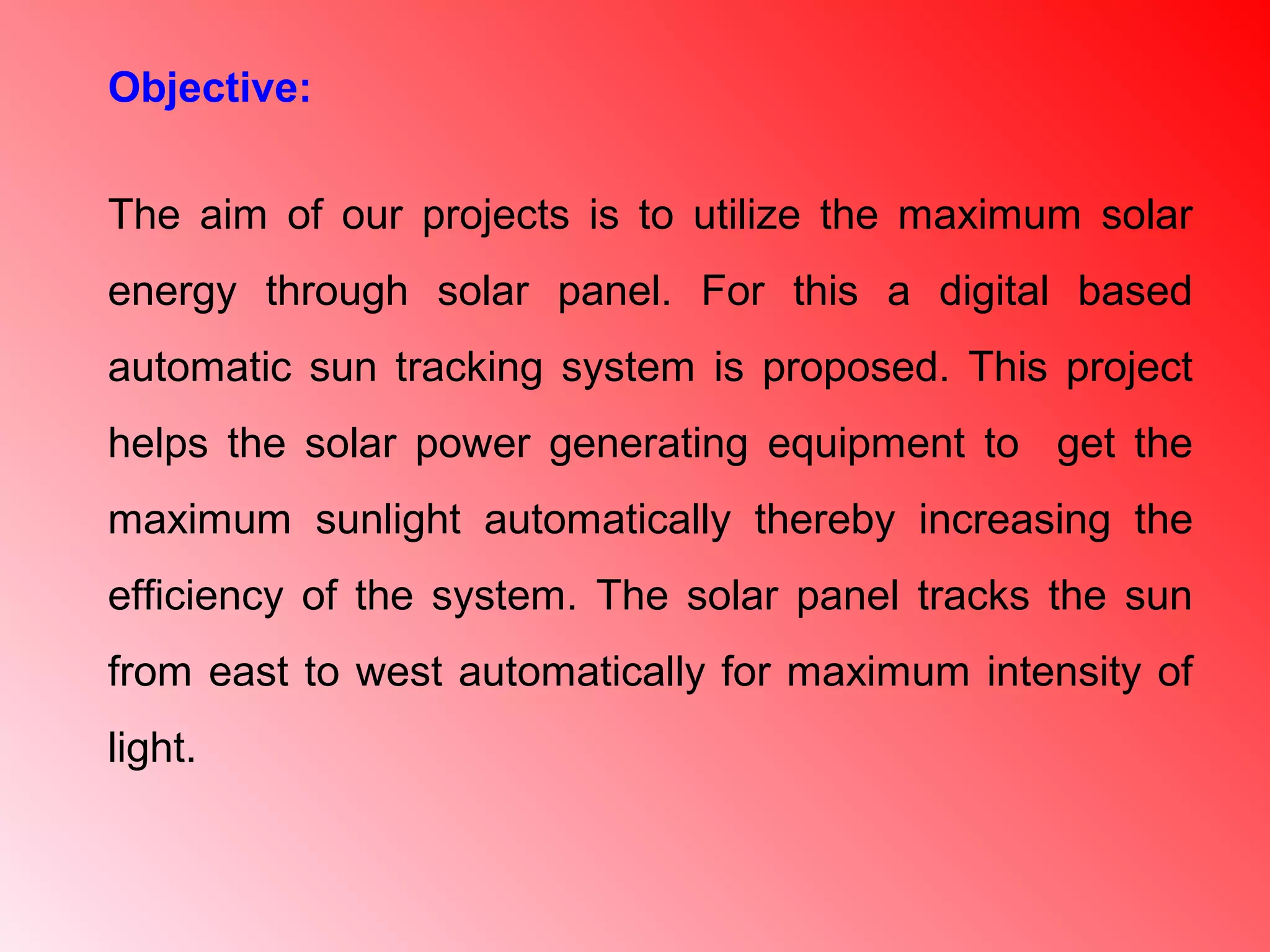 Presentation of single axis solar tracker | PPT