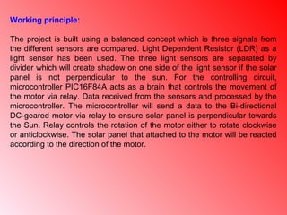 Presentation of single axis solar tracker | PPT