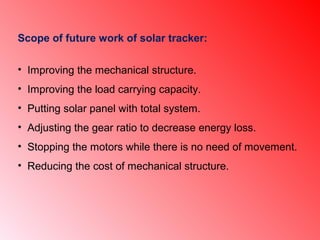 Presentation of single axis solar tracker | PPT
