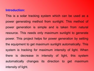 Presentation of single axis solar tracker | PPT