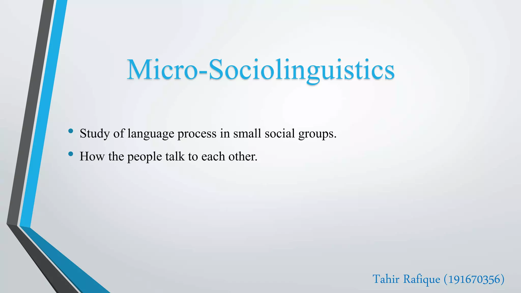Presentation of sociolinguistics | PPTX
