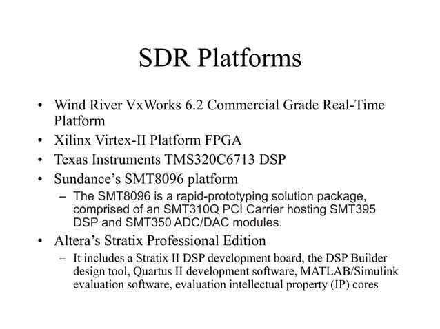 Presentation Of Software Defined Radioppt Operating Systems Computer Software And Applications