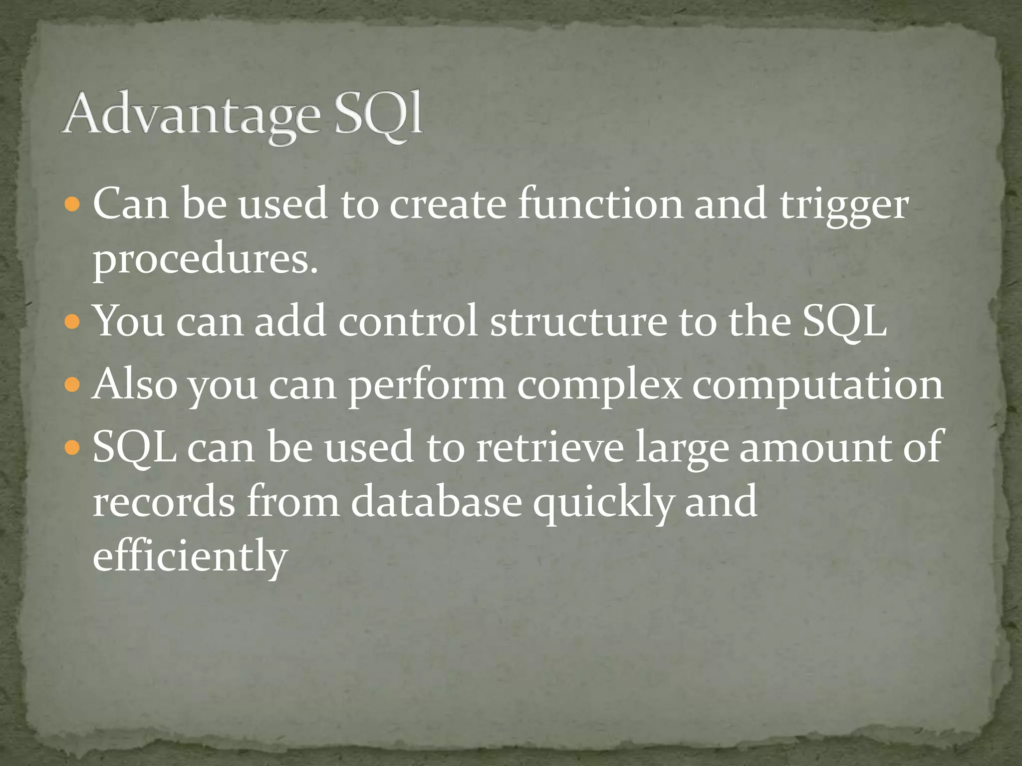 Presentation of SQL | PPT