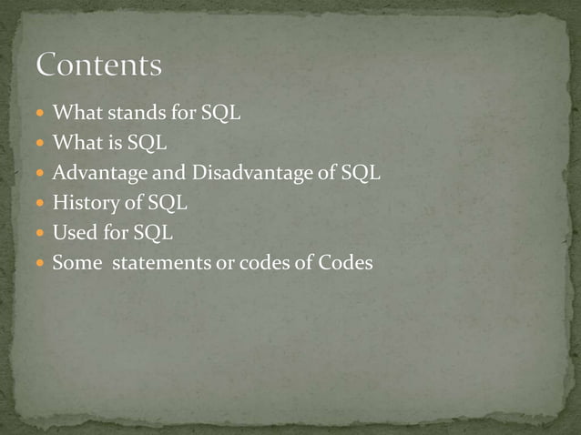 Presentation of SQL | PPT