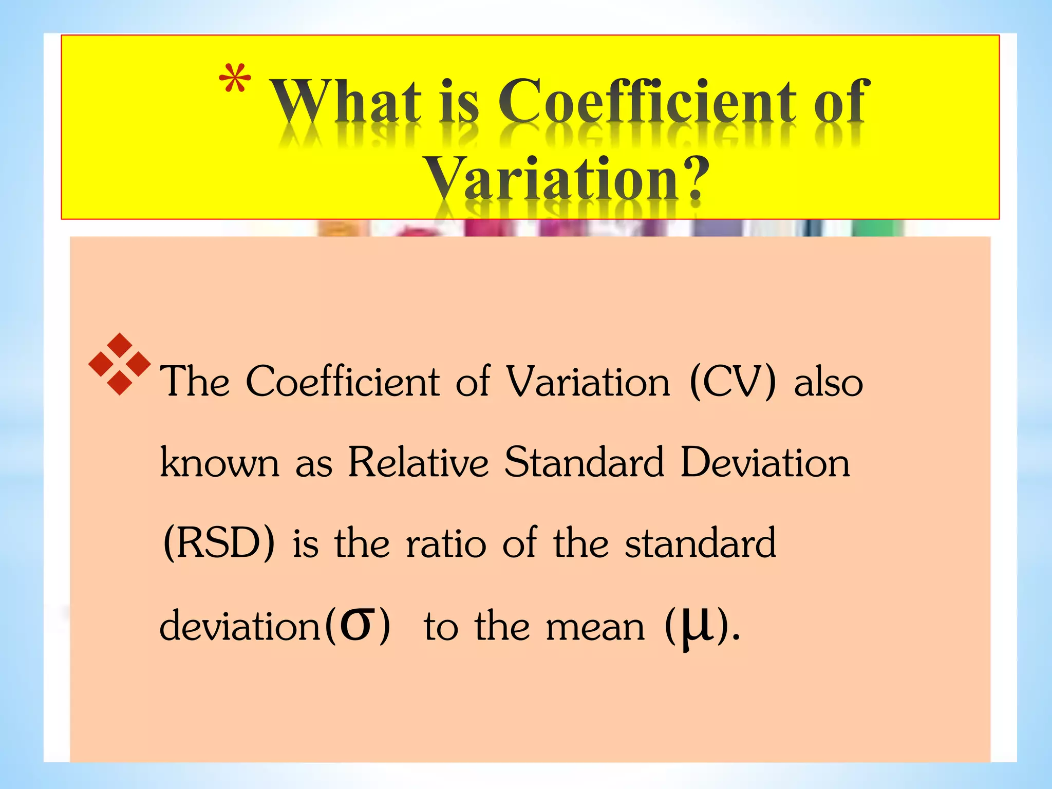 coefficient variation | PPTX