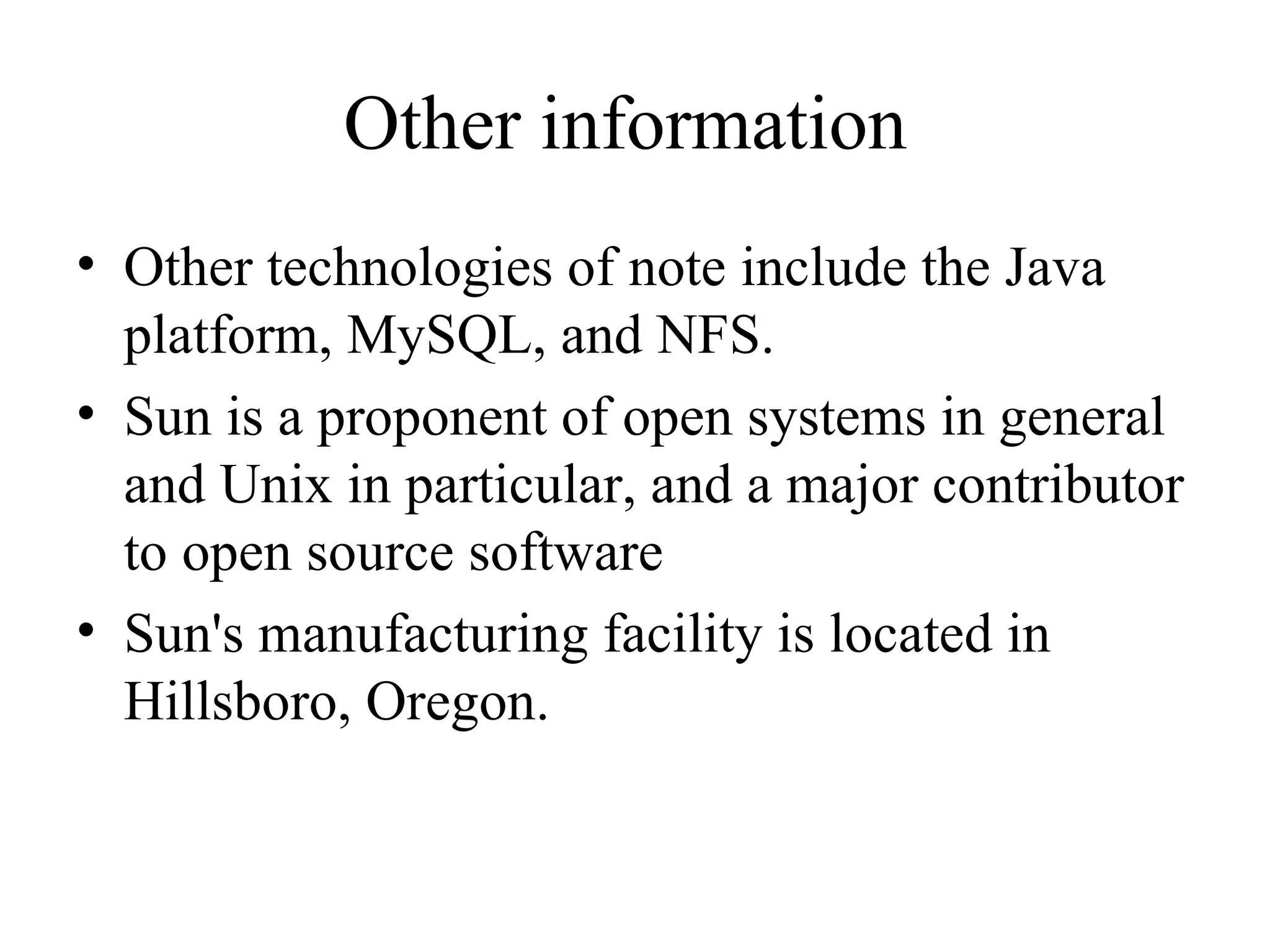 Presentation of sun micro systems | PPT