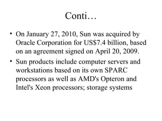 Presentation of sun micro systems | PPT