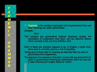 Presentation of tagmemic grammar | PPT