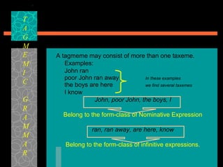 Presentation of tagmemic grammar | PPT