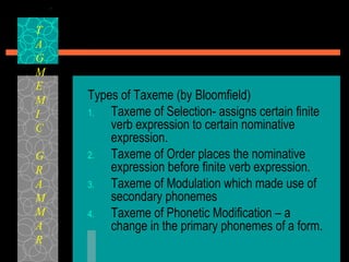 Presentation of tagmemic grammar | PPT