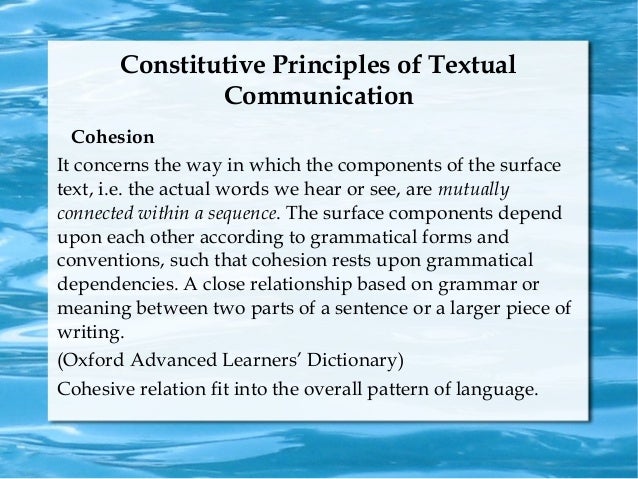Presentation Of Text Linguistics