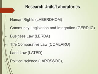 Presentation of the faculty of law and political science | PPT