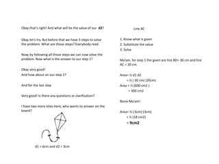 Presentation of the lesson area of a kite | PPTX