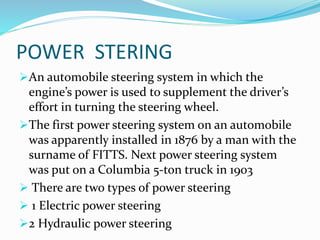 Presentation of THERMO LAB, Steering System of Automobile. | PPT