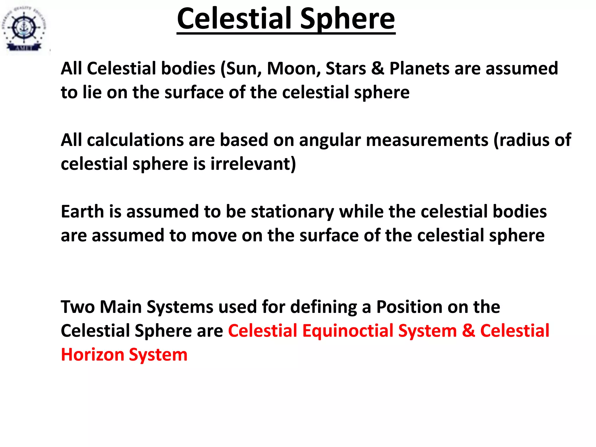 Presentation of Unit 3 NAV II - Celestial Sphere & Coordinates.pdf